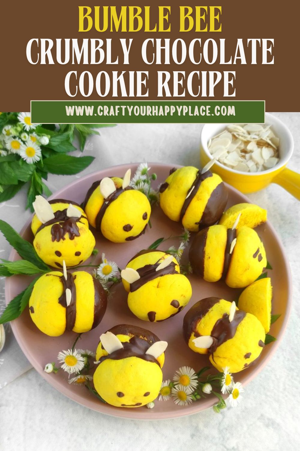 Bumble Bee Crumbly Chocolate Cookie Recipe - Craft Your Happy Place