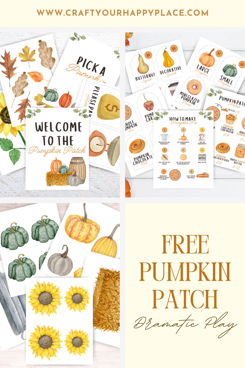 Pumpkin Patch Dramatic Play Kit (Free Printable) - Craft Your Happy Place