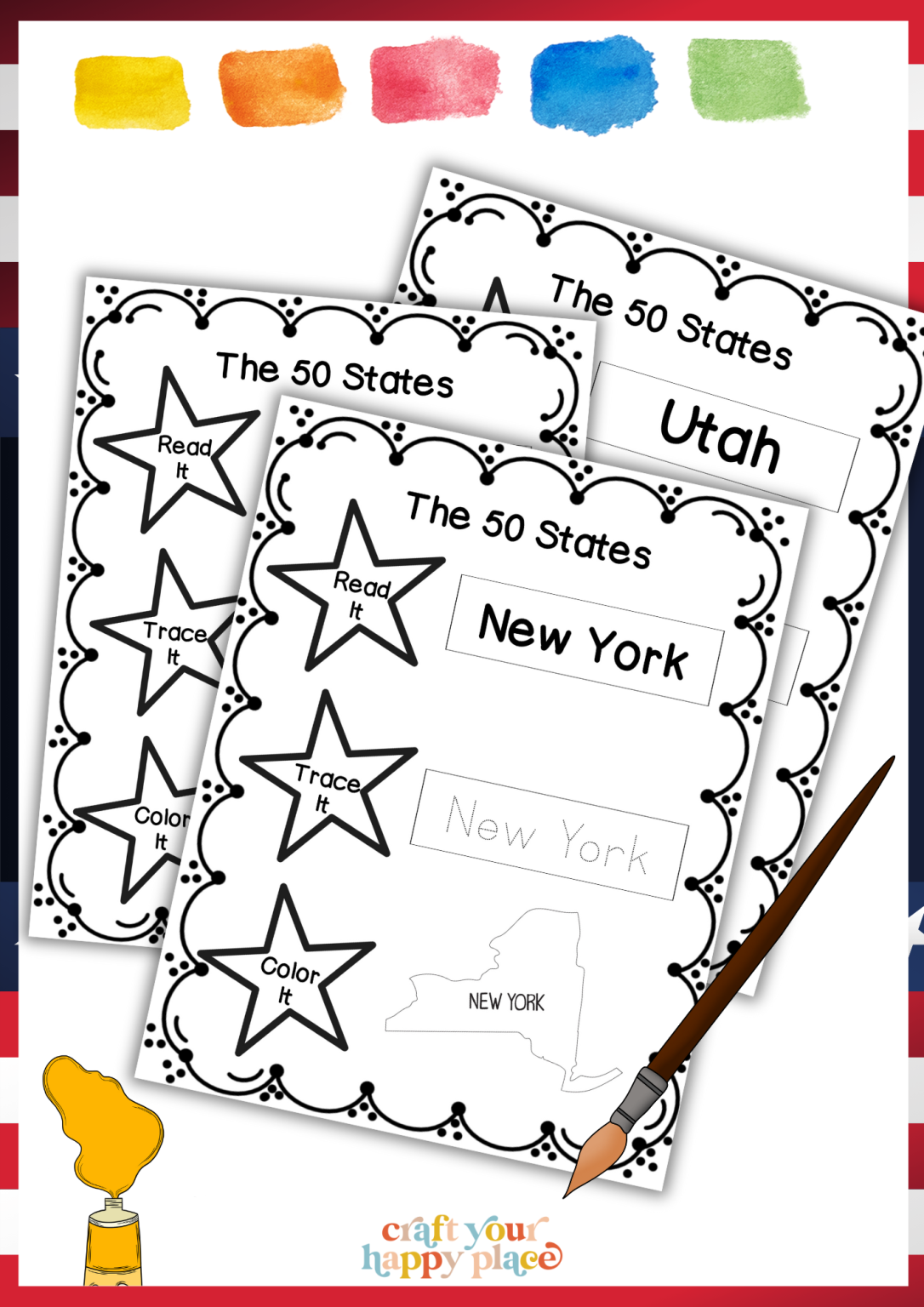 50 States Coloring Pages (Free Printable) - Craft Your Happy Place