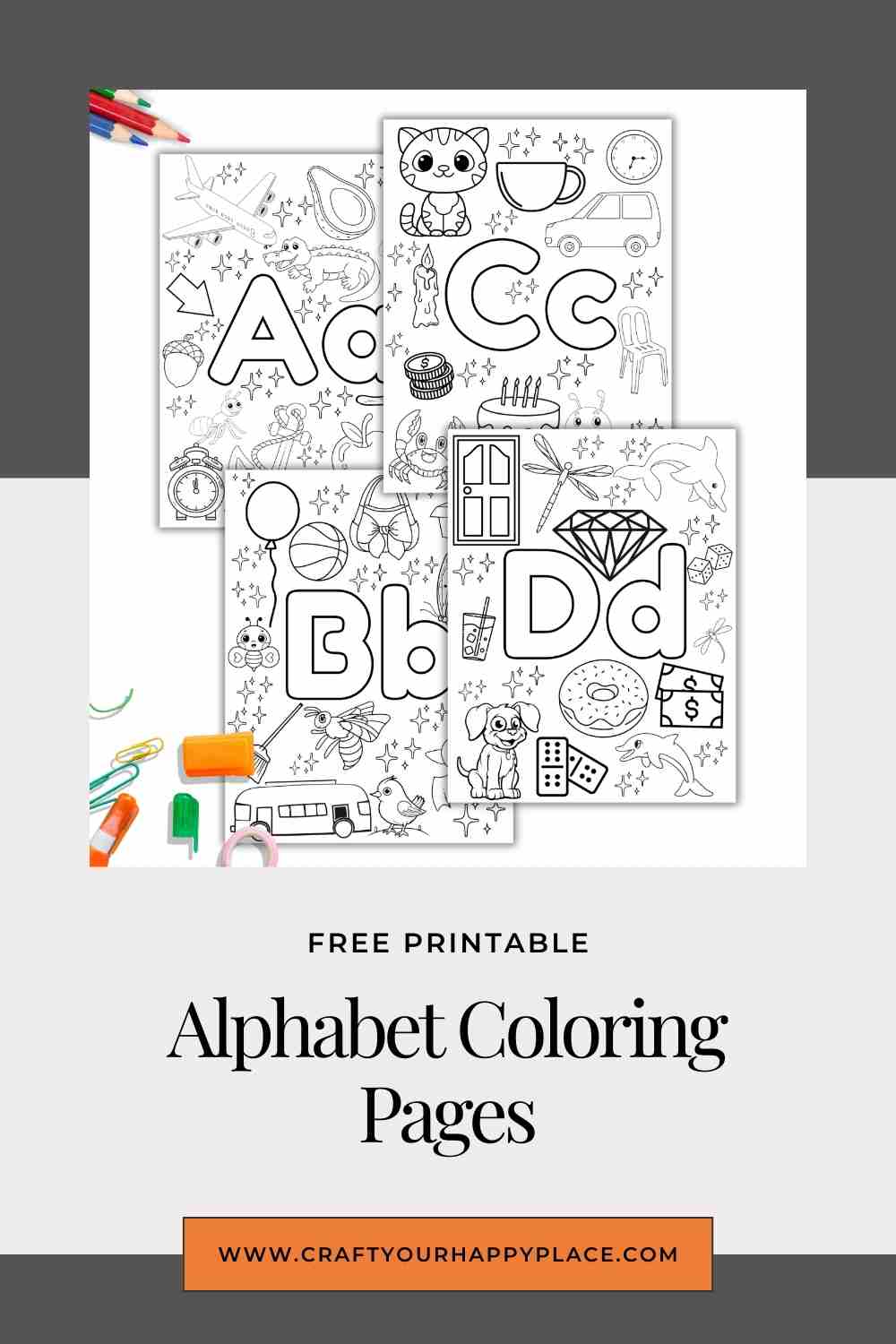 Alphabet Coloring Pages (Free Printable) - Craft Your Happy Place