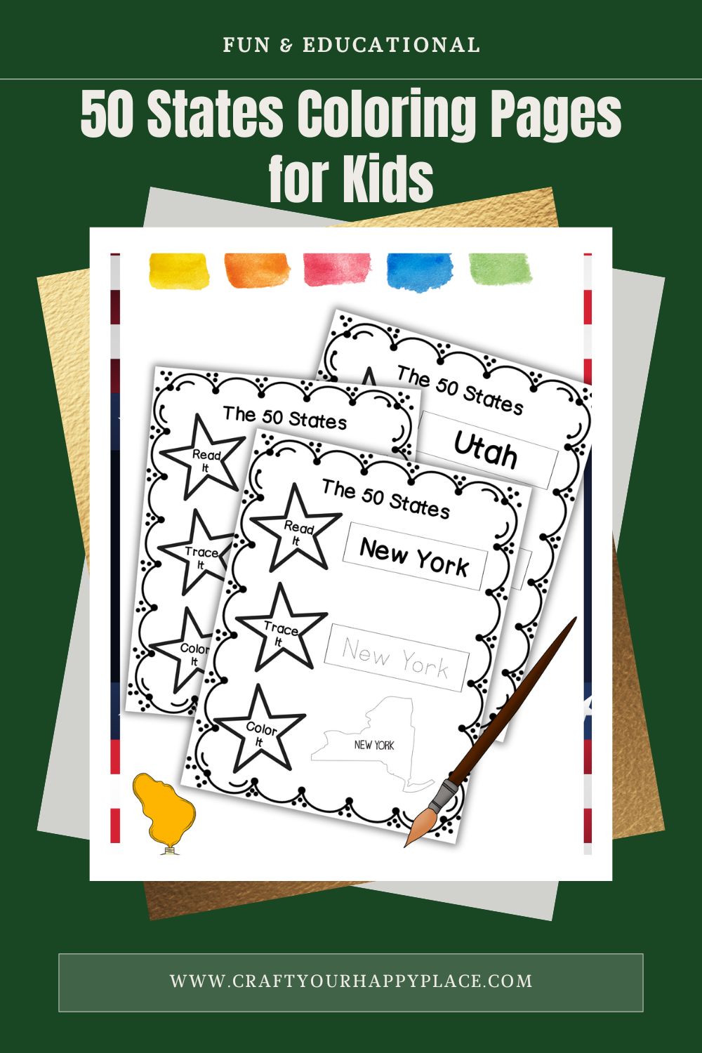 50 States Coloring Pages (Free Printable) - Craft Your Happy Place