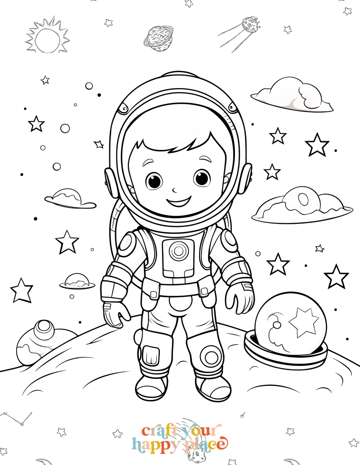 Space Coloring Pages (24 Page Free Printable) - Craft Your Happy Place