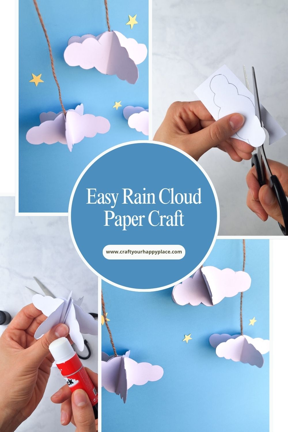 Easy Rain Cloud Paper Craft - Craft Your Happy Place