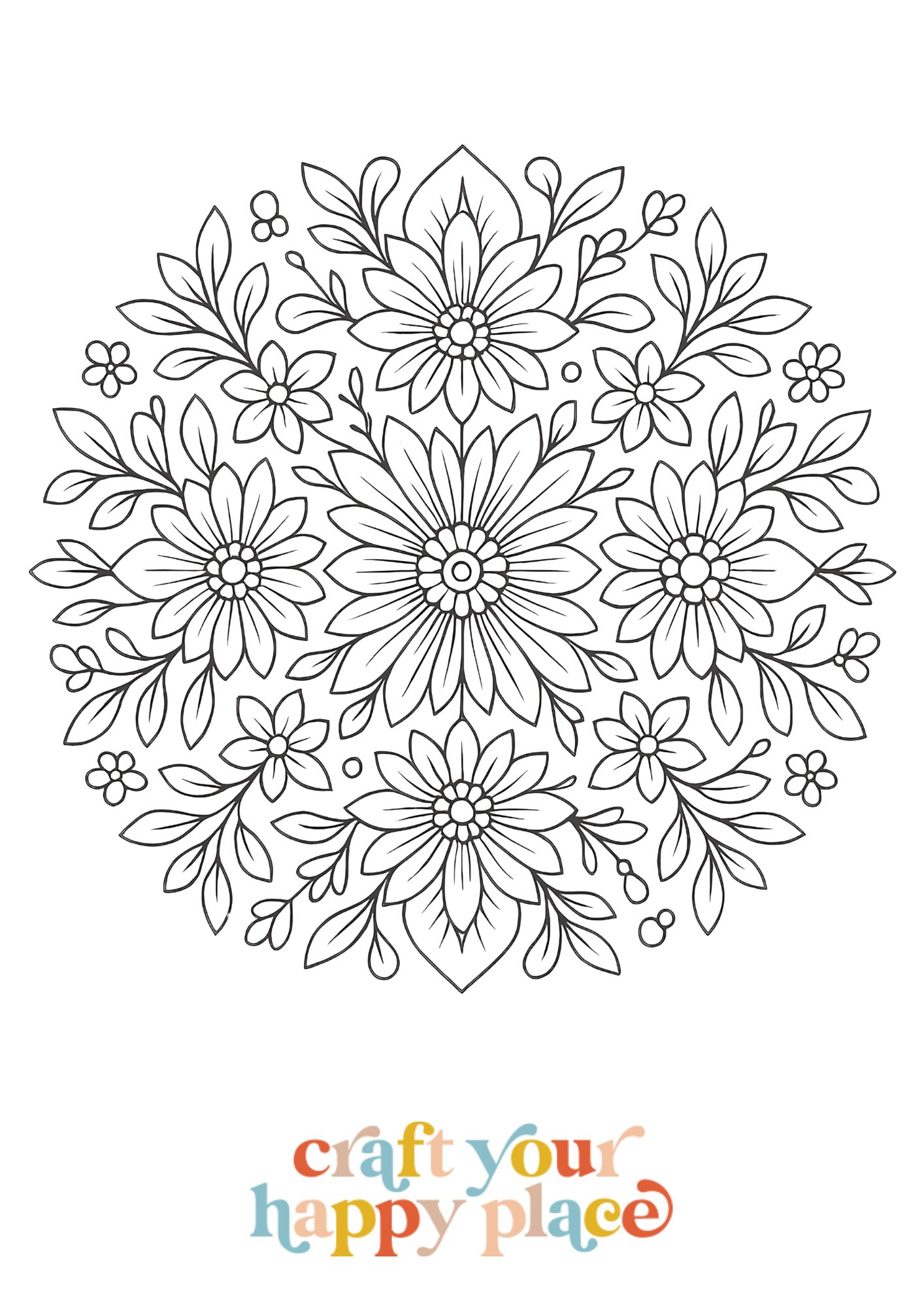 Floral Mandala Coloring Pages (Free Printable) - Craft Your Happy Place