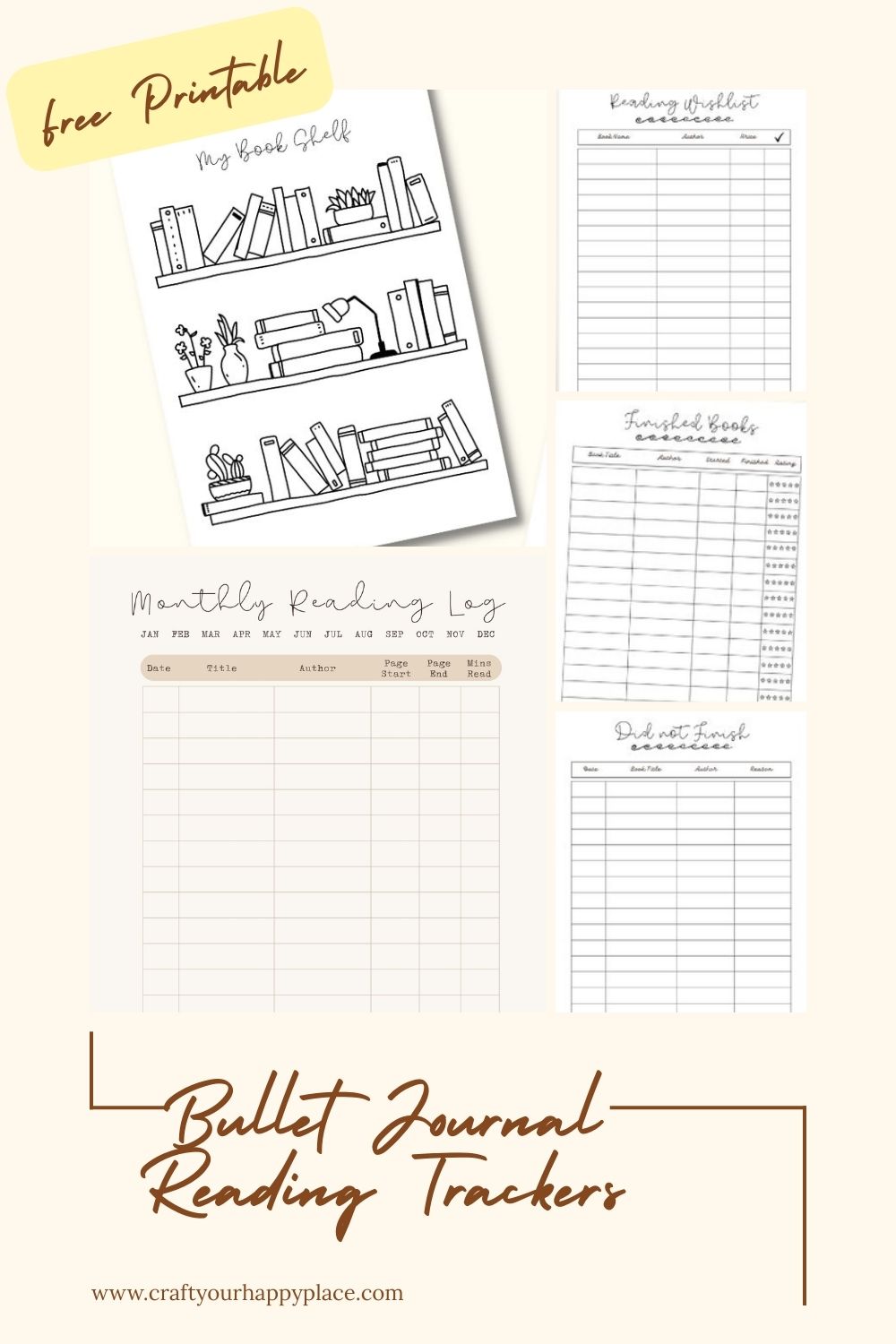 Bullet Journal Reading Trackers to Help You End a Reading Slump (Free ...